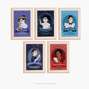 Women in Science Print Women in Stem Bundle Printable Postcard of ...