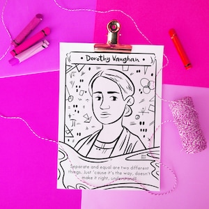 Dorothy Vaughan Coloring Page: Women in STEM, Black History (digital ...