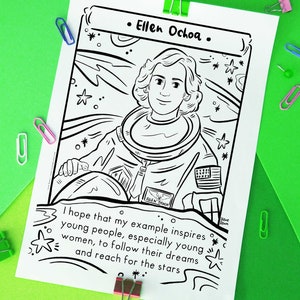 Ellen Ochoa Coloring Page: Hispanic Heritage Month Activity (digital ...