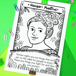 Wangari Maathai Coloring Page: Black History Month Printable (US Letter ...