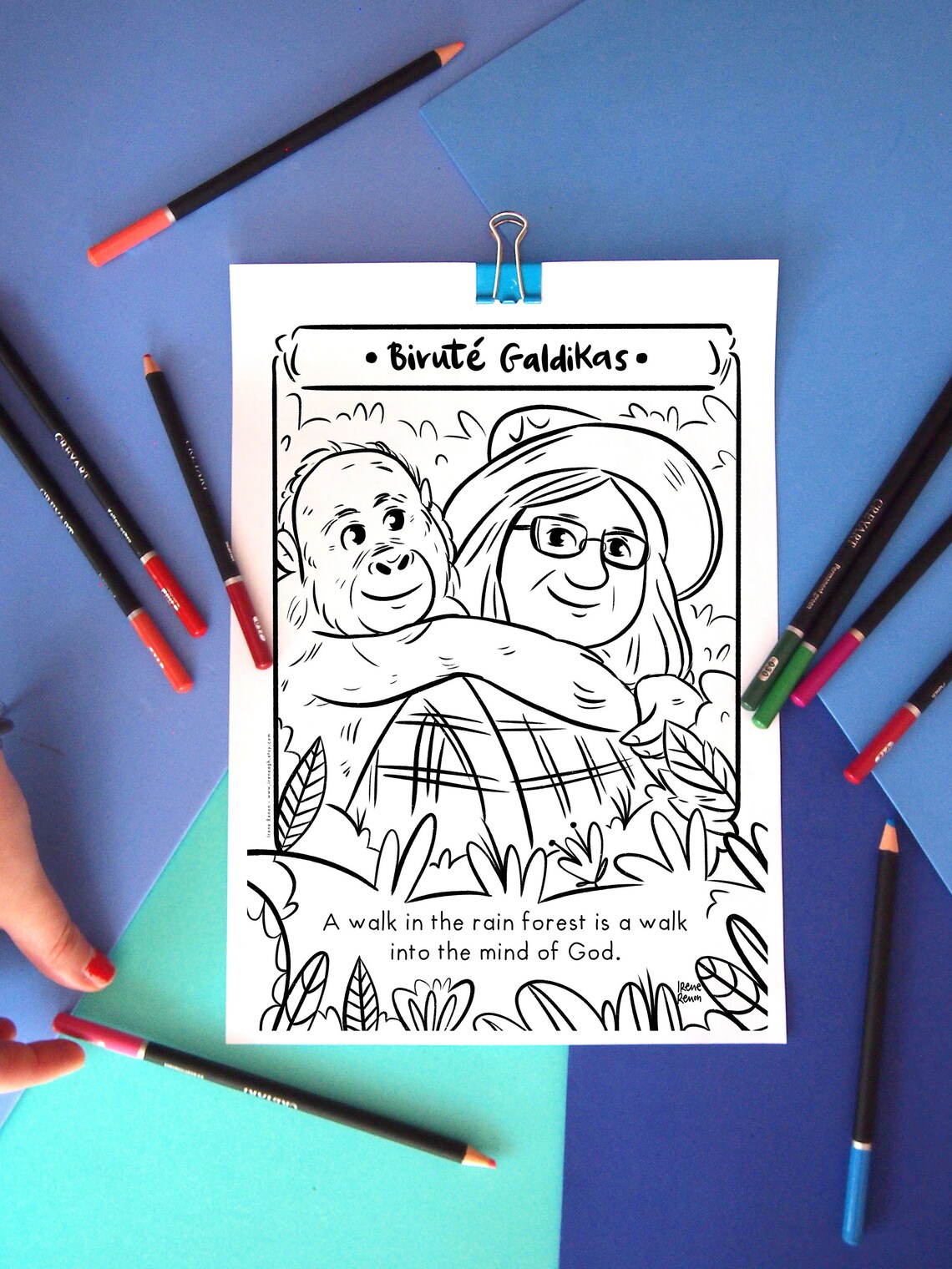 Science Coloring Page Women in Science Print Biruté - Etsy