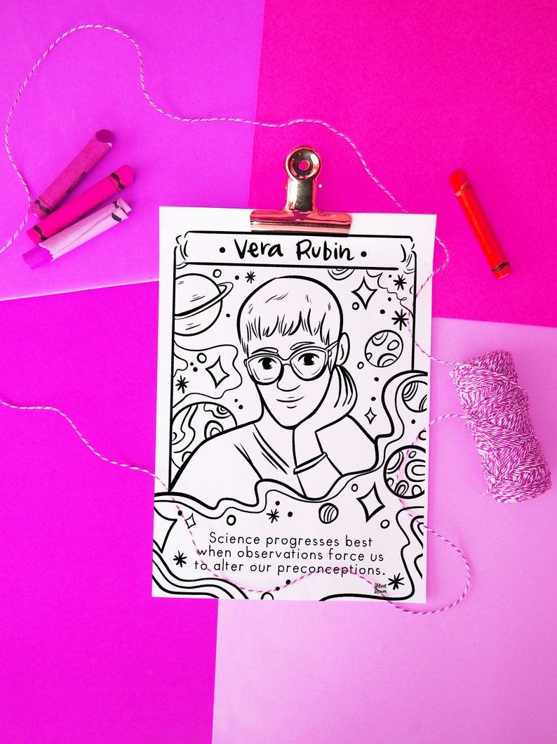 Printable Drawing VERA RUBIN Coloring Page Astronomer - Etsy