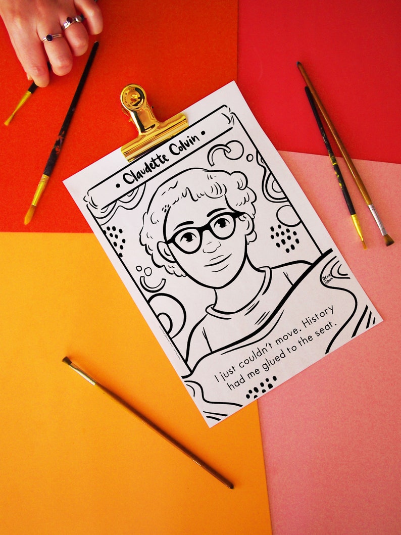 Claudette Colvin Coloring Page: Women in Black History (digital ...