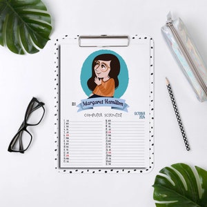 Printable Calendar 2024 for Women in Science Monthly Calendar Women in ...