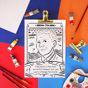 Nelson Mandela Coloring Page: Black History Month Printable (digital ...