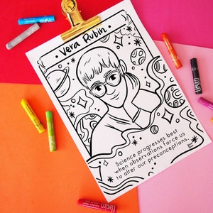 Printable Drawing VERA RUBIN Coloring Page Astronomer Coloring Sheet ...