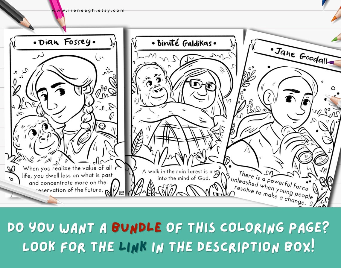 Science Coloring Page Women in Science Print Biruté - Etsy