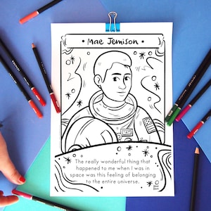Mae Jemison Coloring Page Black Women in History Printable Drawing ...