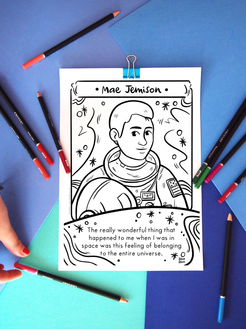 MAE JEMISON Coloring Page Black Women in History Black | Etsy
