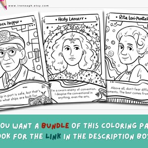 Science Coloring Page Hedy Lamarr Teacher Resource Coloring Sheet ...