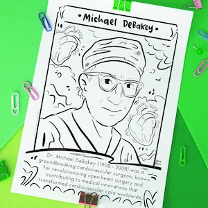Dr. Michael Debakey Printable Coloring Page Medical Icon Coloring ...