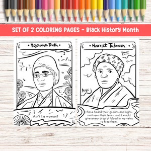 Harriet Tubman Coloring Page Black History Month Sojourner Truth ...