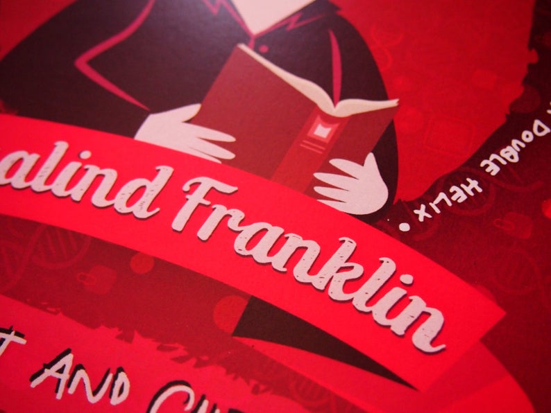 Rosalind Franklin women in science illustrated poster | Etsy