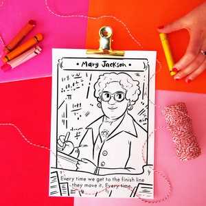 Mary Jackson Coloring Page Printable Drawing Hidden Figures Women in ...