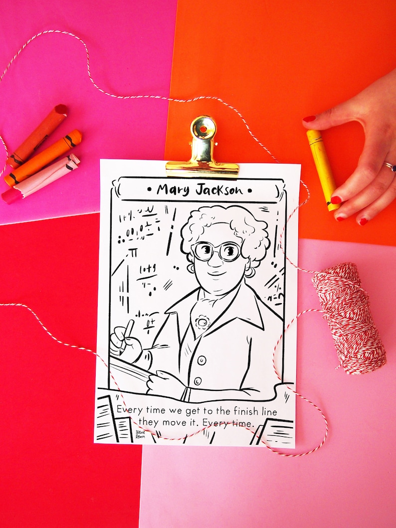 Mary Jackson Coloring Page Printable Drawing Hidden - Etsy