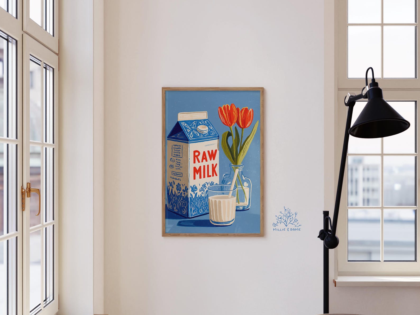 Vintage Milk Carton Art Print: Retro Farmhouse Kitchen Wall Decor ...