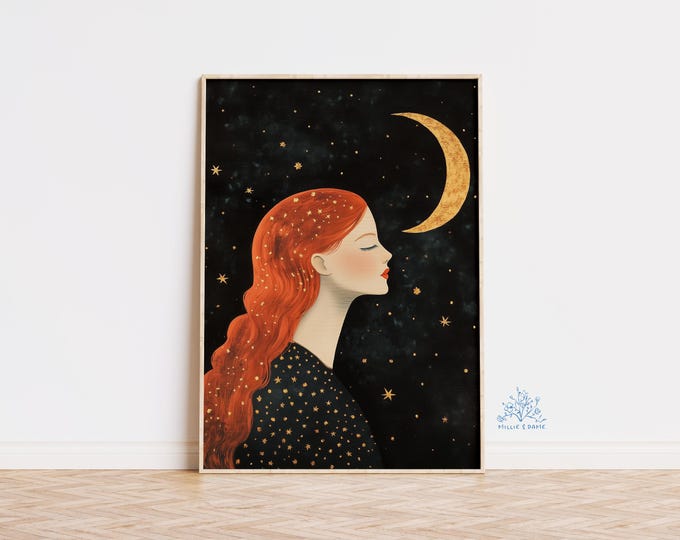 Moon Goddess Decor, Vintage Moon Women, Silver Lunar Goddess, Women ...