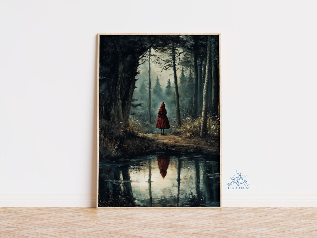 Dark Academia Forest Art Print: Moody Woodland Landscape - Etsy