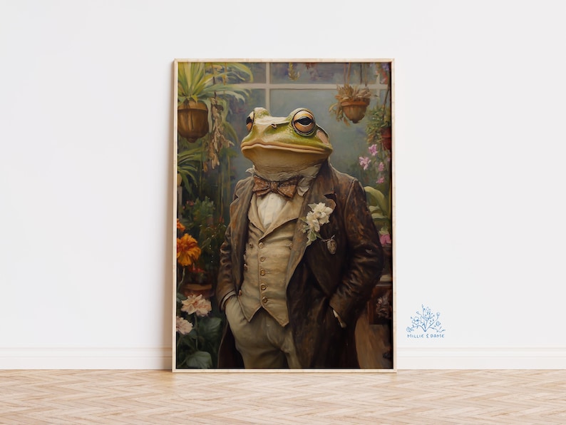 Vintage Frog Botanist Art Print: Whimsical Cottagecore Illustration - Etsy