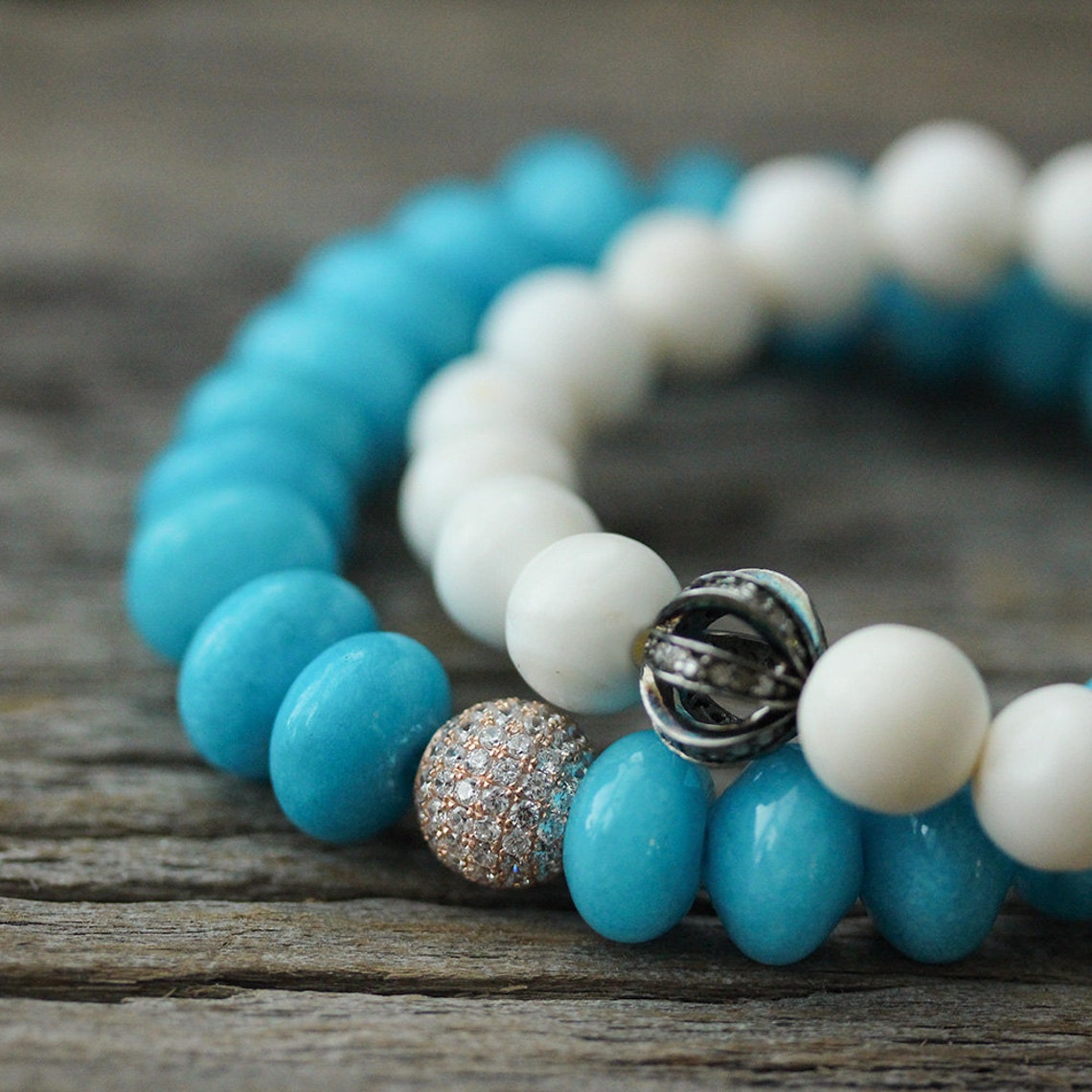 Conch Shell Diamond Pave Purity Bracelet / Cream White Beadwork ...