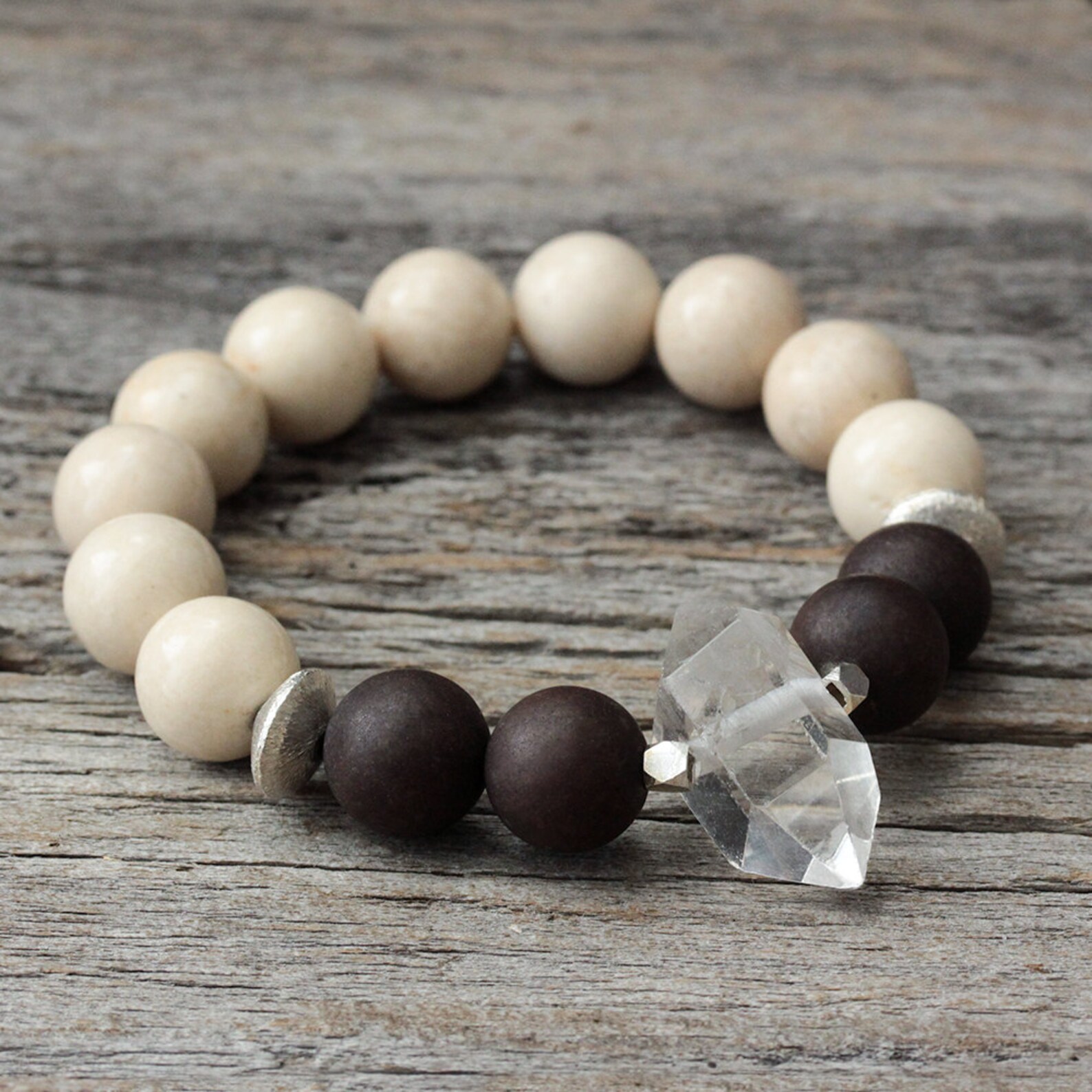 Crystal Jade Statement Bracelet in Sterling With Riverstone - Etsy