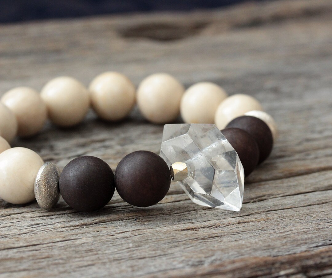 Crystal Jade Statement Bracelet in Sterling With Riverstone Beadwork ...