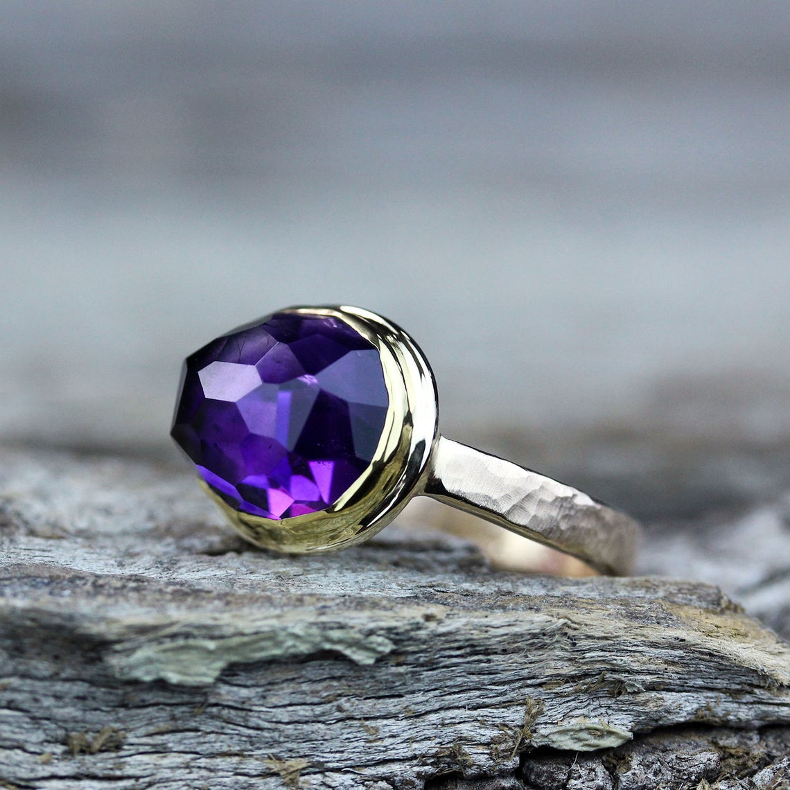 Moroccan Amethyst Solid Gold Ring, February Birthstone, Fine Jewelry ...