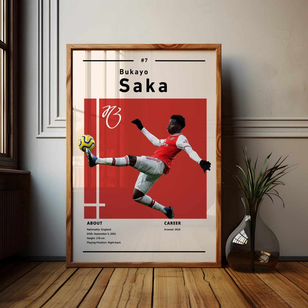 Bukayo Saka Poster, England Soccer, Soccer Gifts, Football Player ...