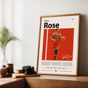 Derrick Rose Poster, Memphis Grizzlies Poster, NBA Poster, Sports Wall ...