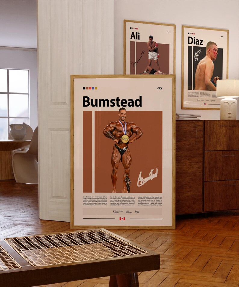 Chris Bumstead Poster, Bodybuilding Champion Wall Art, Fitness Decor ...