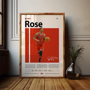 Derrick Rose Poster, Memphis Grizzlies Poster, NBA Poster, Sports Wall ...