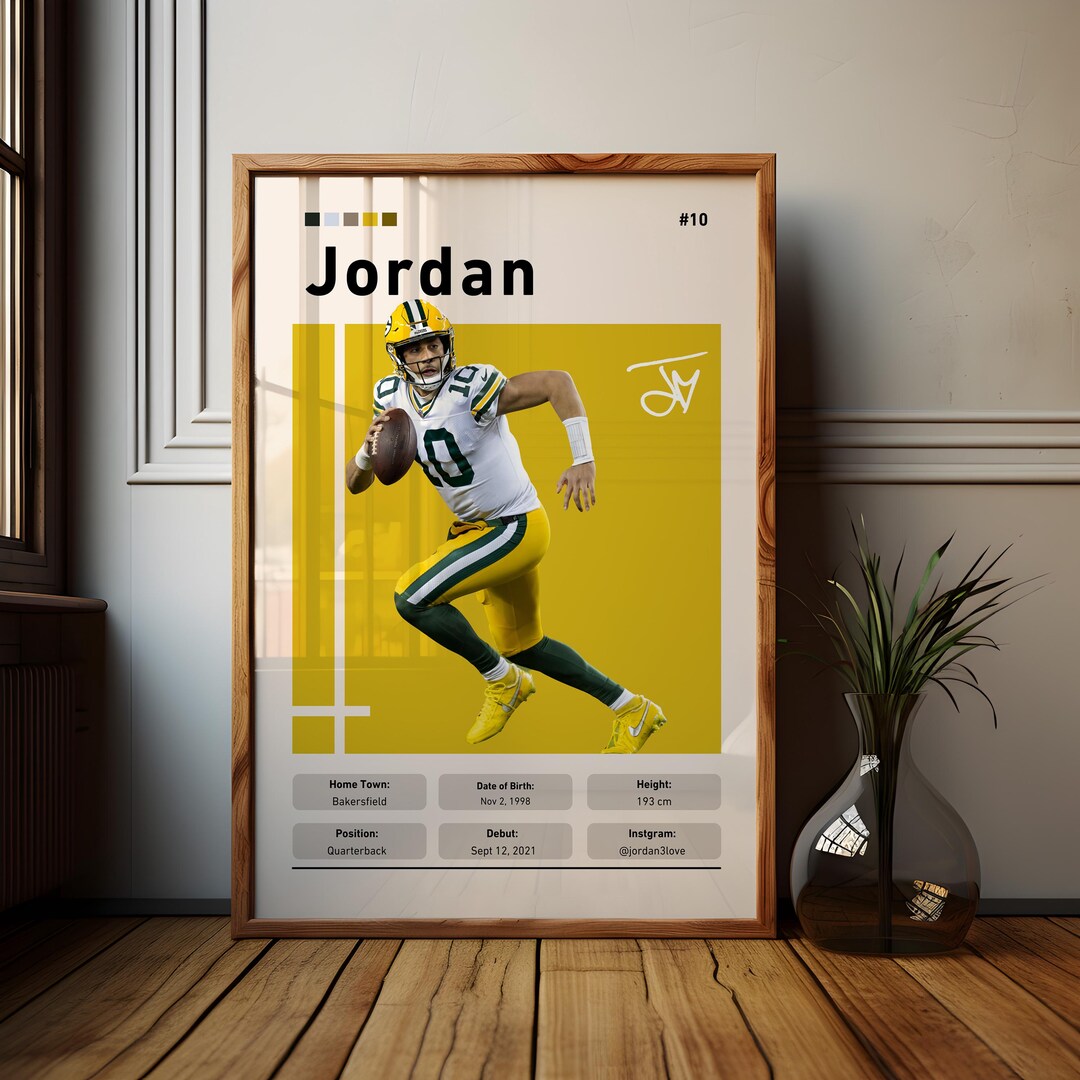 Jordan Love Poster, Green Bay Packers Poster, Sports Poster, NFL Poster ...