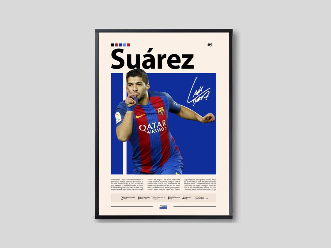 Luis Suarez Poster, Inter Miami CF Print, Sports Poster, Soccer Gift ...