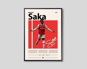 Bukayo Saka Poster, FC Arsenal Print, Bukayo Saka Fan Gift, Soccer ...