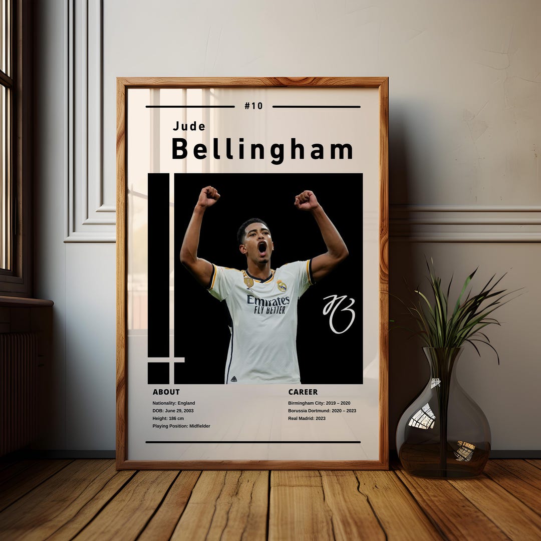 Jude Bellingham Poster, Real Madrid Poster, Soccer Gifts, Football ...