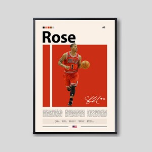 Derrick Rose Poster, Memphis Grizzlies Poster, NBA Poster, Sports Wall ...