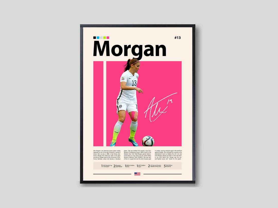 Alex Morgan Poster, USA Women Footballer, Soccer Gifts, Football Player ...