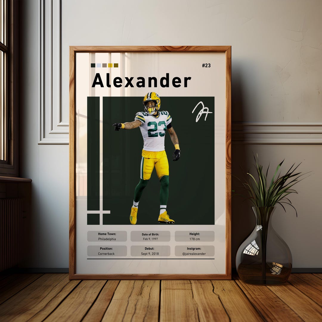 Jaire Alexander Poster, Green Bay Packers Poster, Sports Poster, NFL ...