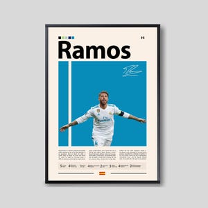 Sergio Ramos Poster, Real Madrid Poster, Soccer Gifts, Football Player ...