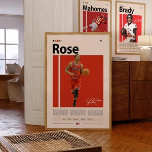 Derrick Rose Poster, Memphis Grizzlies Poster, NBA Poster, Sports Wall ...