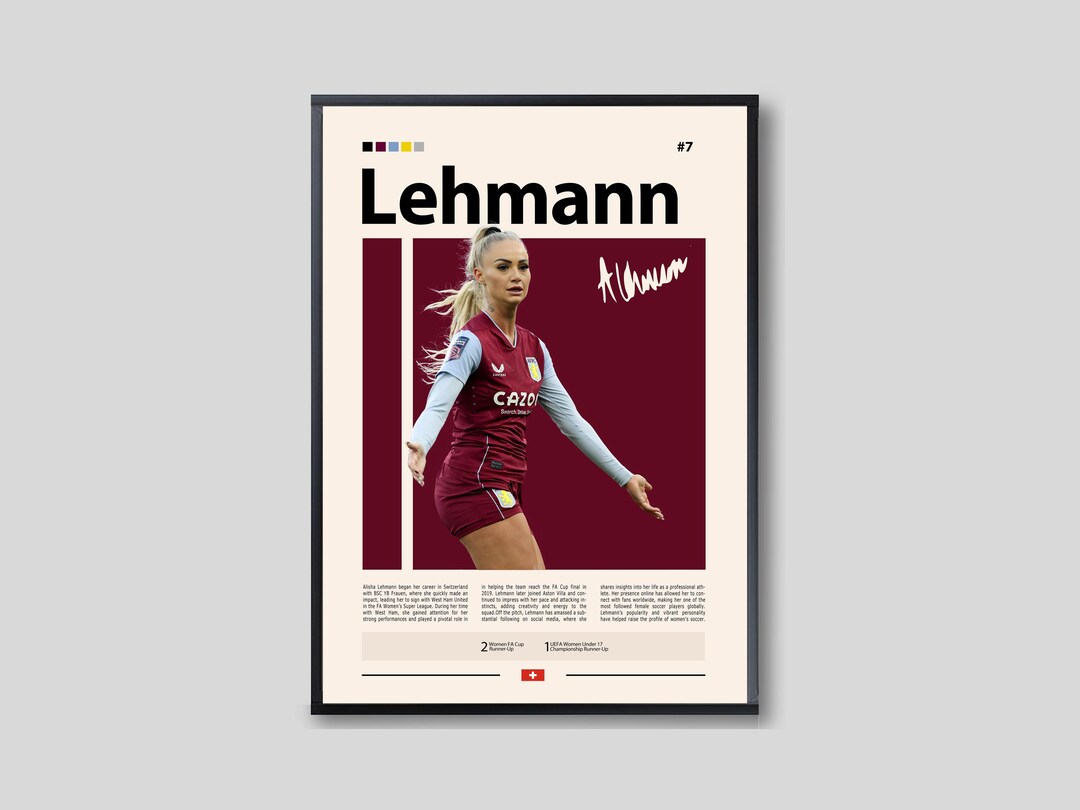 Alisha Lehmann, Juventus Poster, Women's Football Art, Serie A Icon ...
