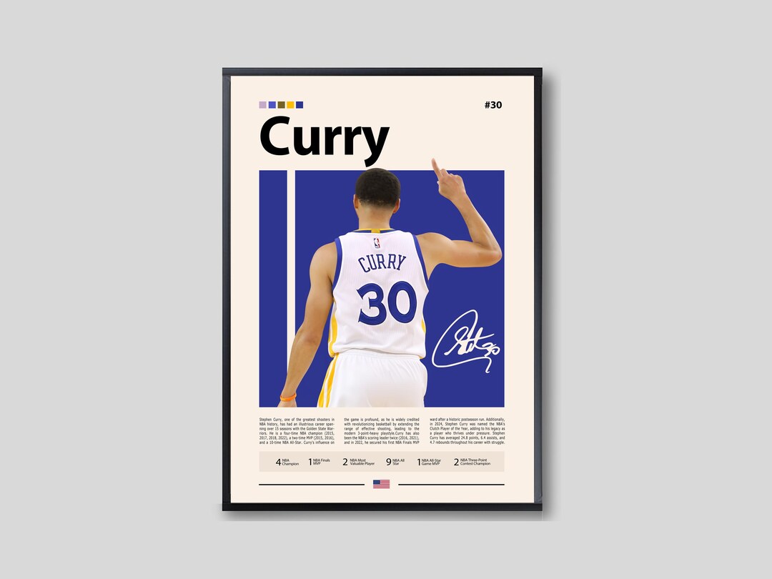 Steph Curry Poster, Golden State Warriors, NBA Fans, NBA Poster, Sports ...