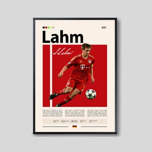 Philipp Lahm Poster, FC Bayern Munich Print, Sports Poster, Soccer Gift ...
