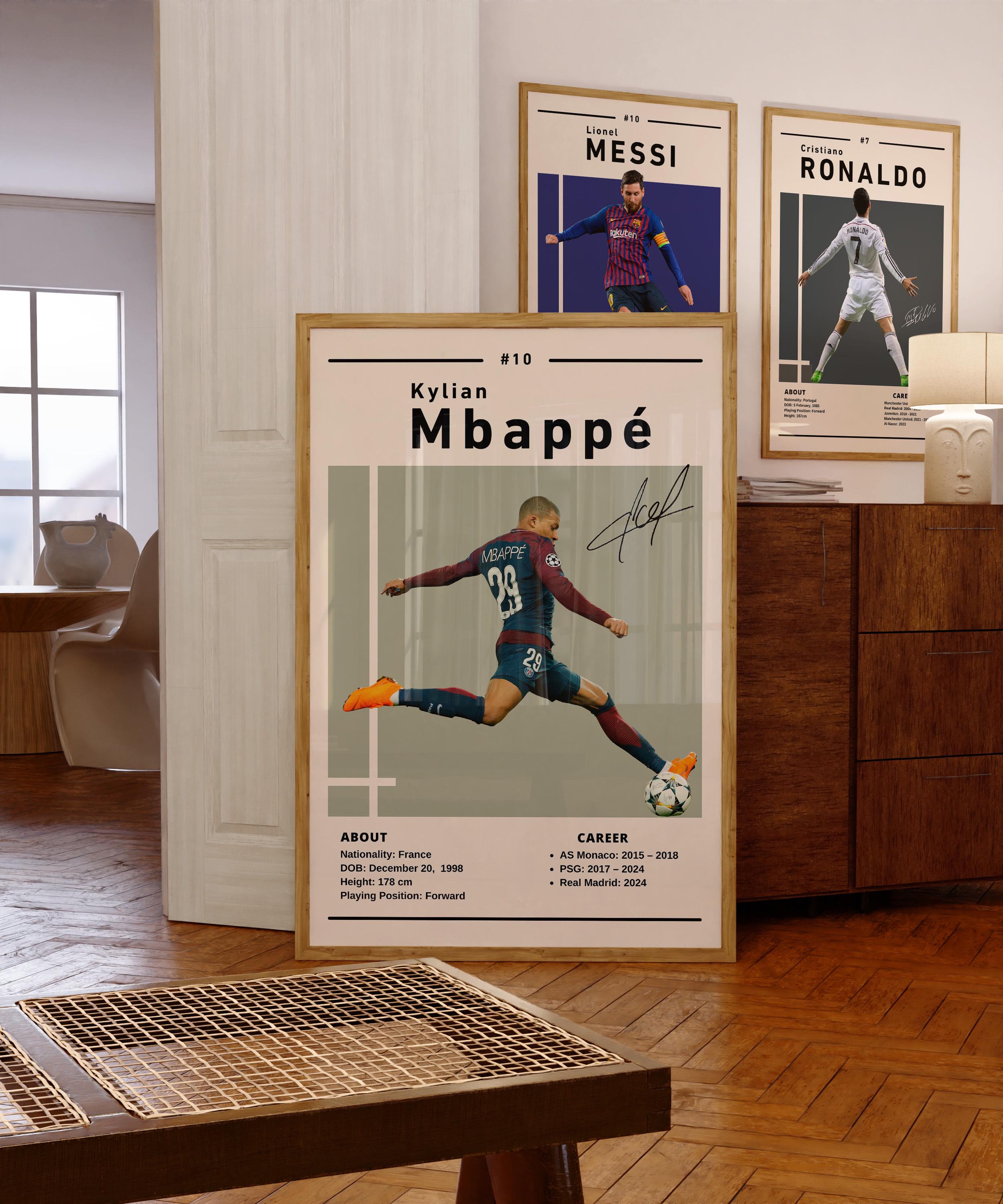 Kylian Mbappé Poster, Paris Saint Germain, Sports Poster, Soccer Gifts ...