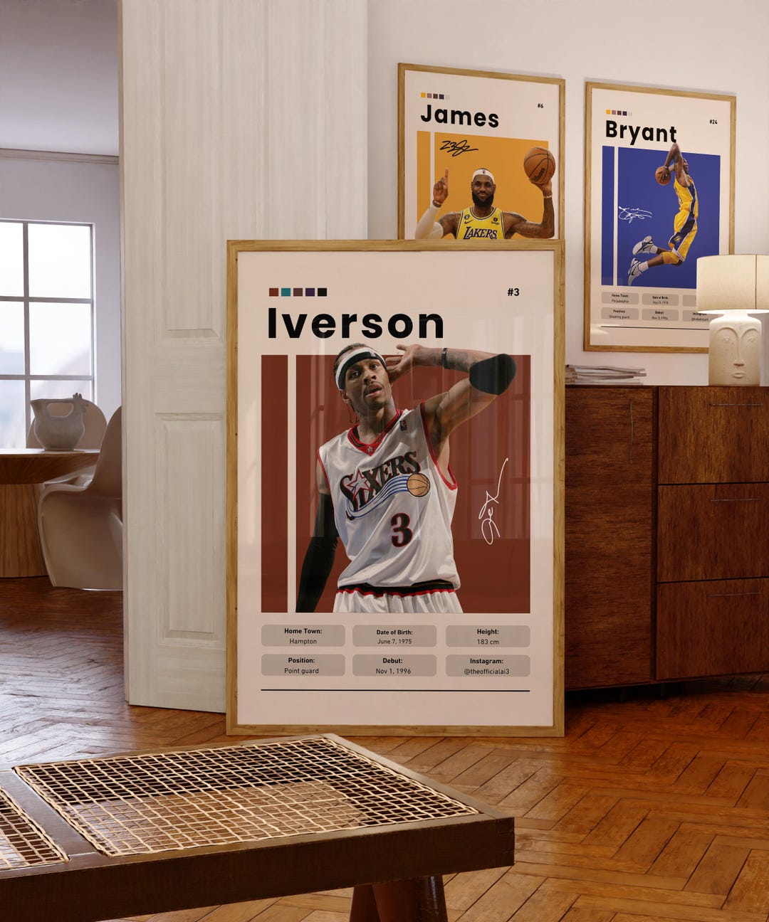 Allen Iverson Poster, Philadelphia 76ers Poster, Basketball Print ...