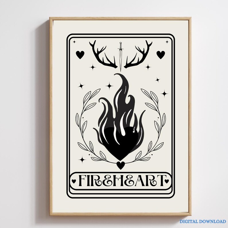 Tog-fireheart-print-digital Download-throne of Glass-fantasy Book ...