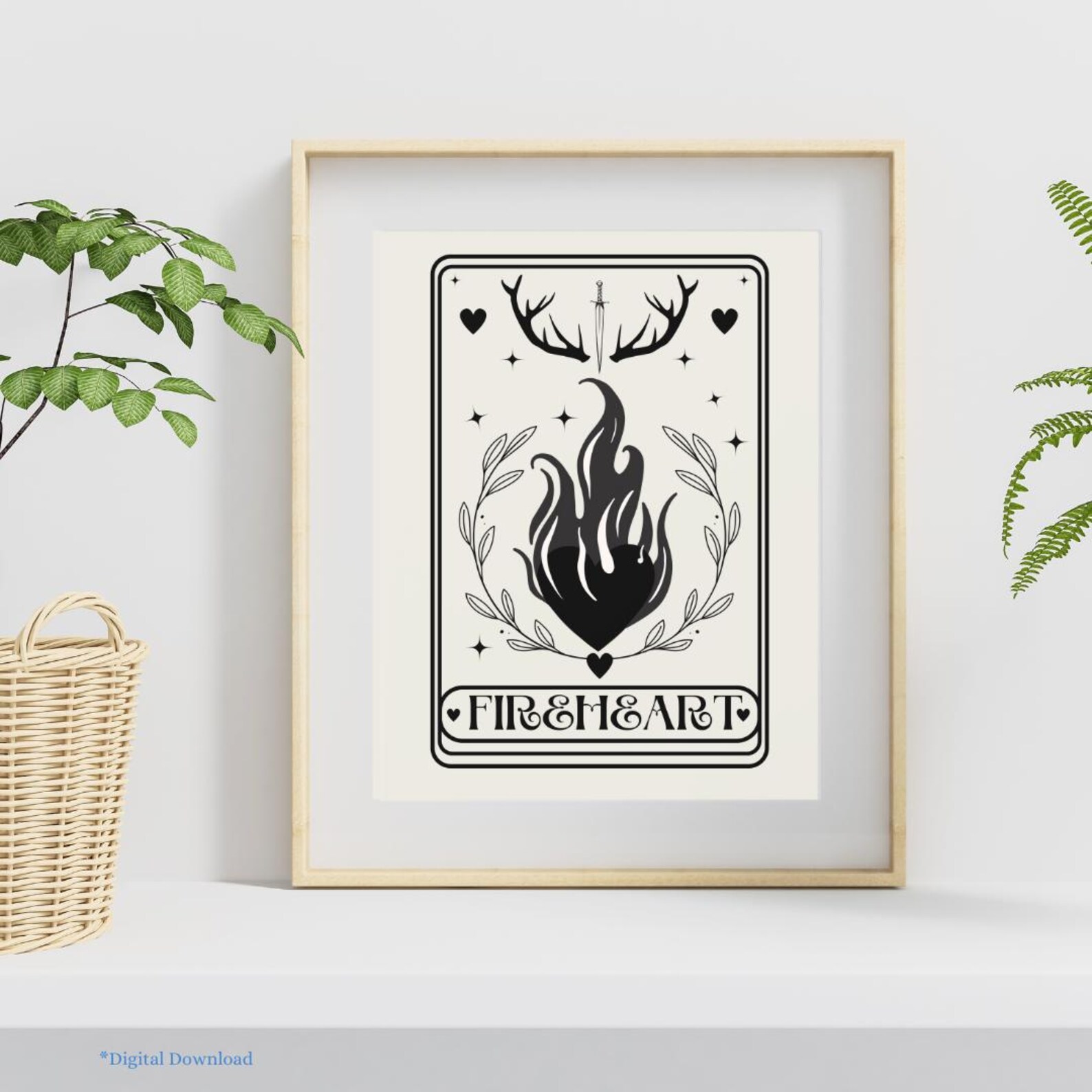 Tog-fireheart-print-digital Download-throne of Glass-fantasy Book ...