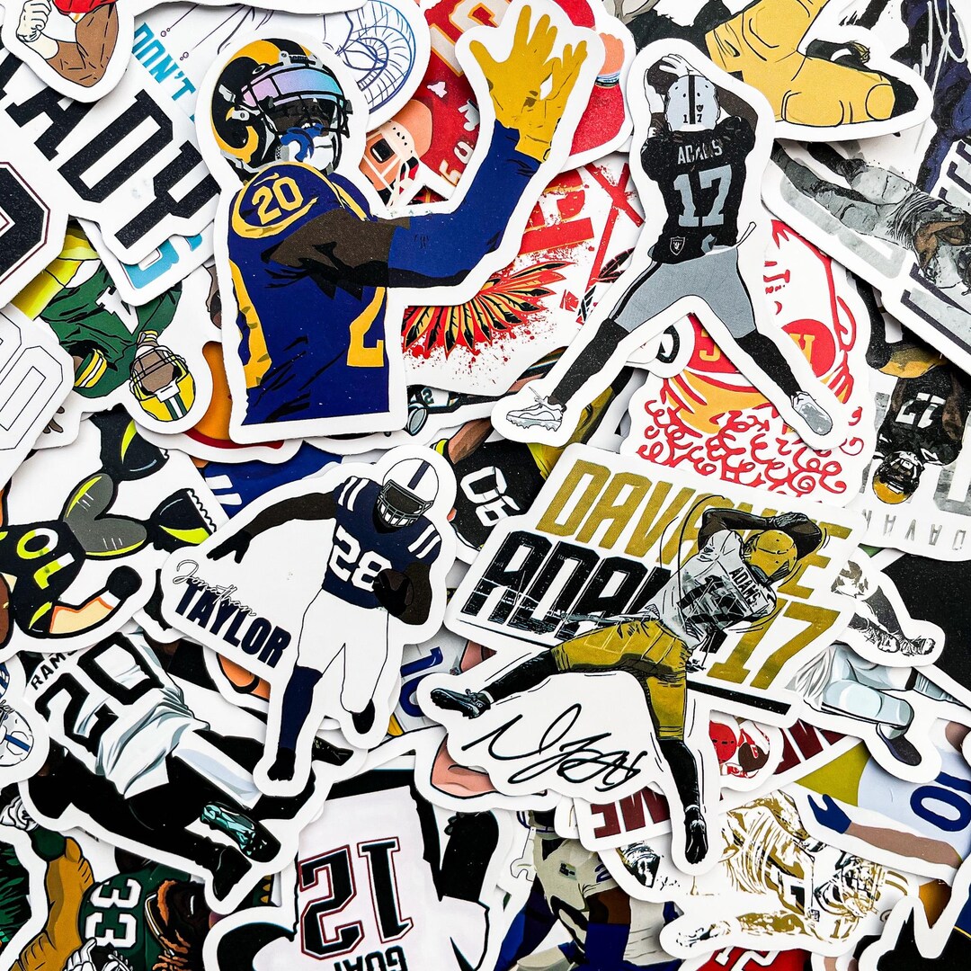 100 Random Football Stickers, Waterproof Vinyl Stickers, Cool Helmet ...