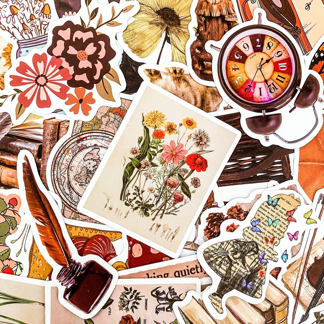 100 Random Cottagecore Stickers, Vintage Aesthetic Stickers, Nature ...