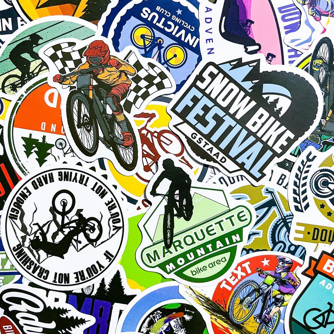 100 Mountain Bike Stickers, Cycling Adventure Decals, Waterproof Vinyl ...